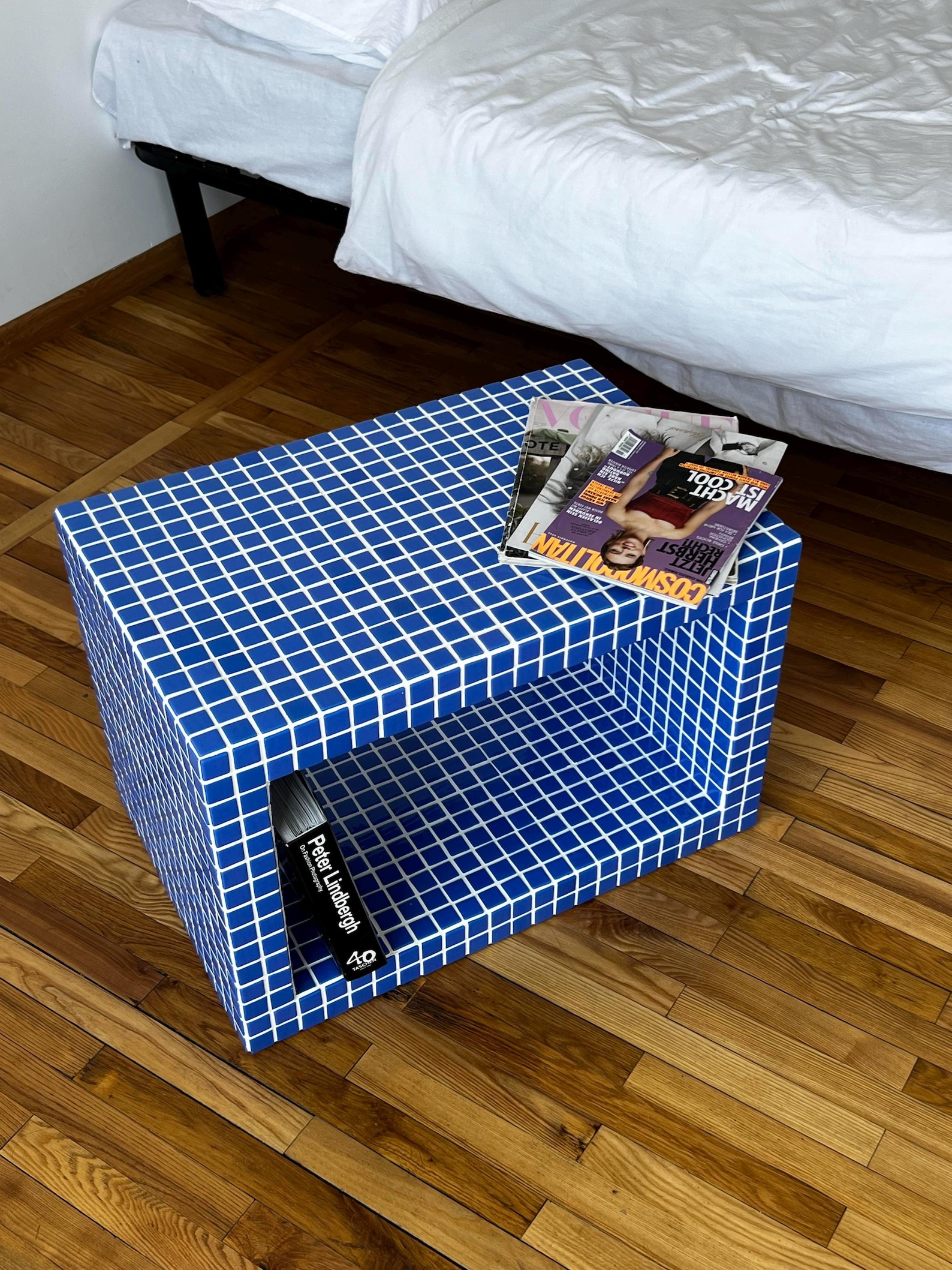 Tiled Coffee Table. Blue Tile Table. Home Decor. Futuristic Table ...