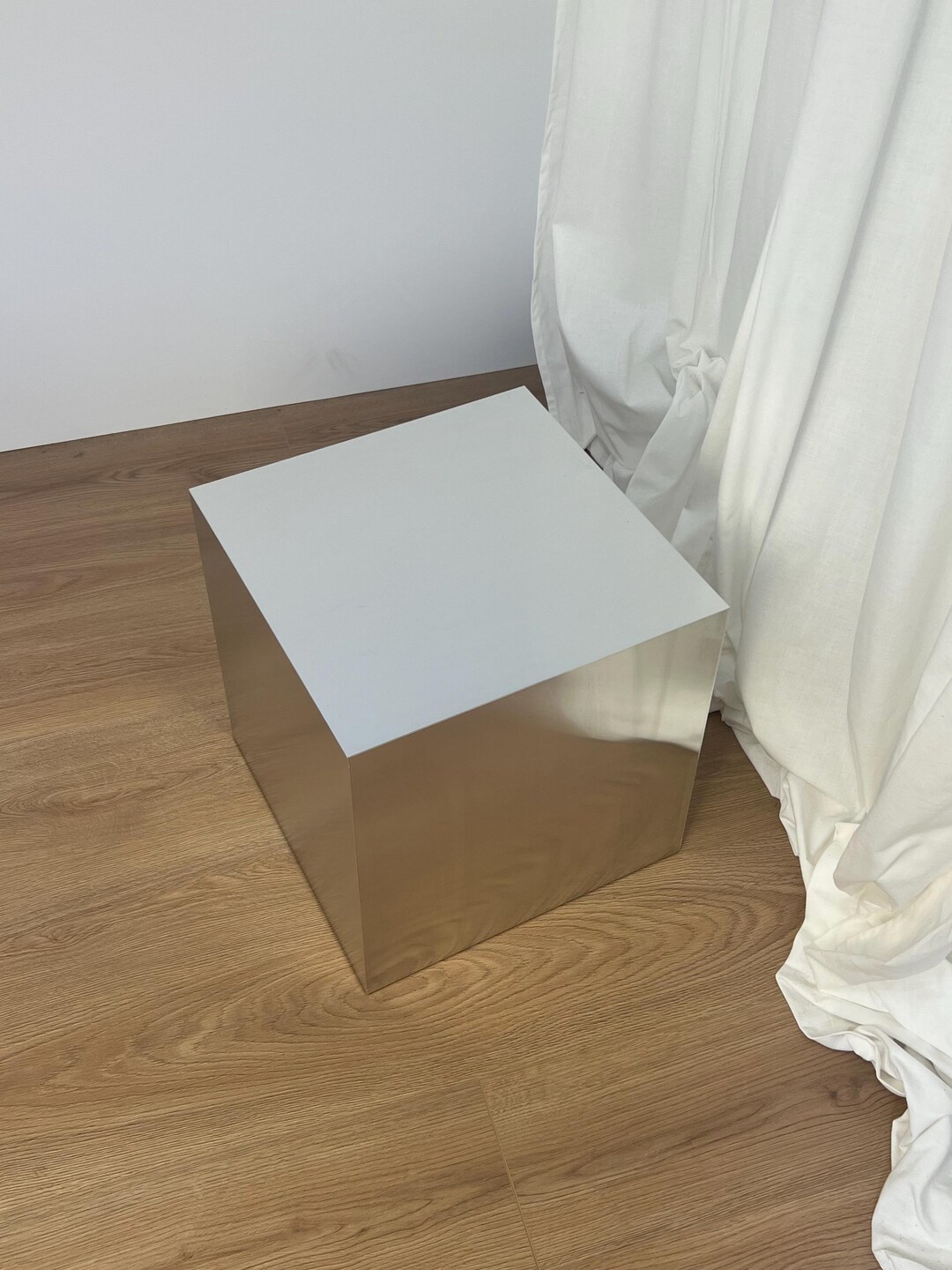 Metal Cube. Table Made of Stainless Steel. Modern Table. Coffee Table ...