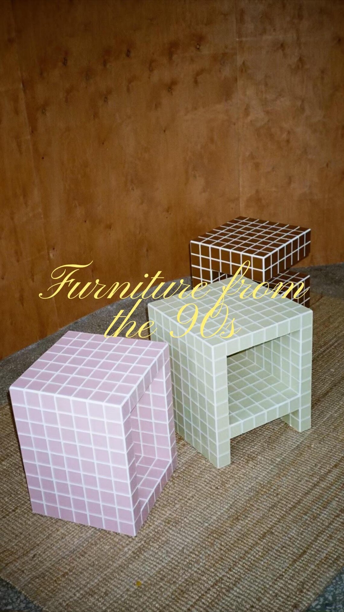 Tile Coffee Table. Table for the Player. Handmade Tile Cube, Designer Furniture, Tile Shelf ...