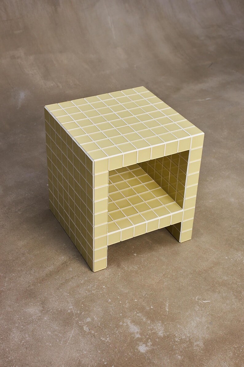 Tile Coffee Table. Table for the Player. Handmade Tile Cube, Designer Furniture, Tile Shelf ...