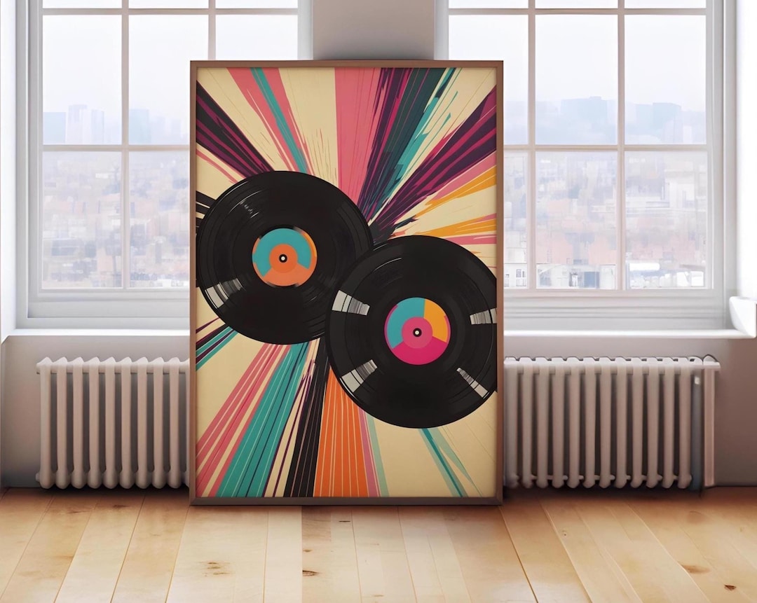Bold Pop Art Music Poster, Retro Vinyl Record Art Print, Funky Music ...