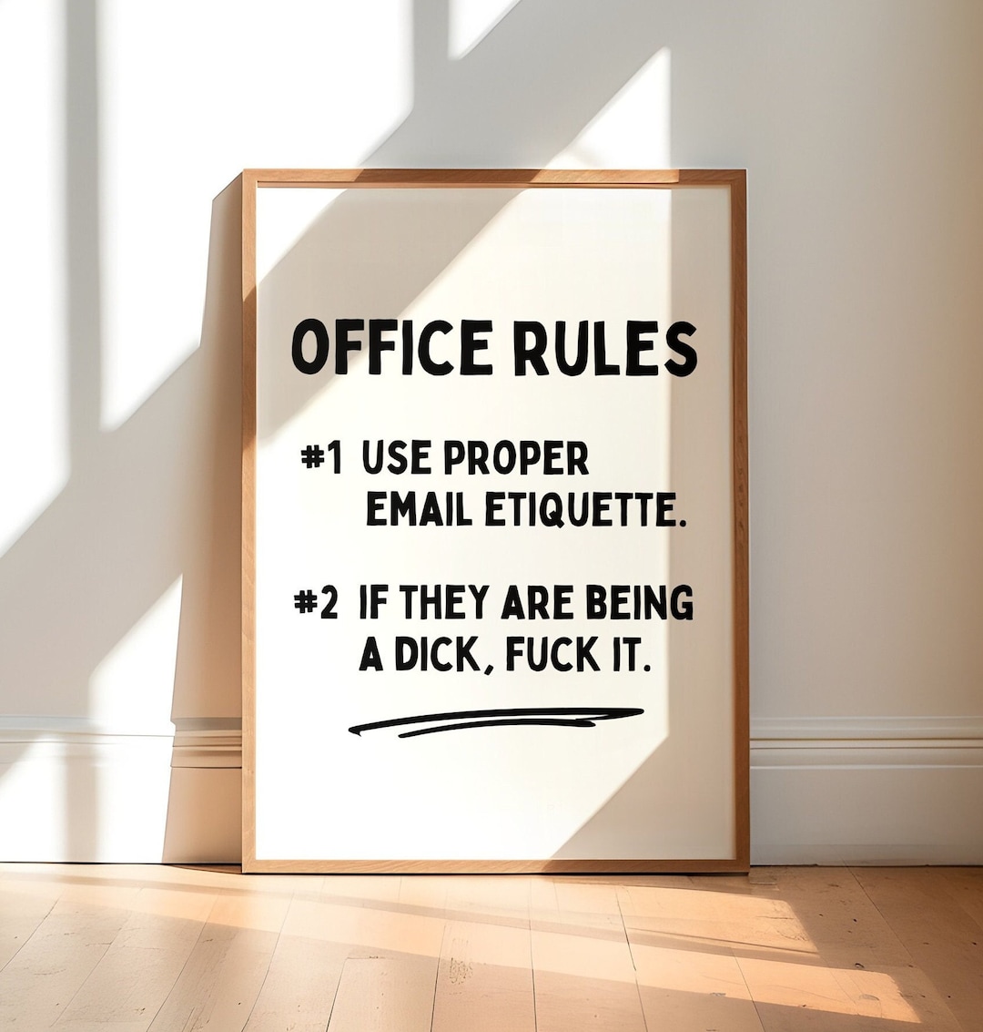Funny Office Rules Printable Wall Art, Office Decor, Gift for Friend or Coworker, Digital ...