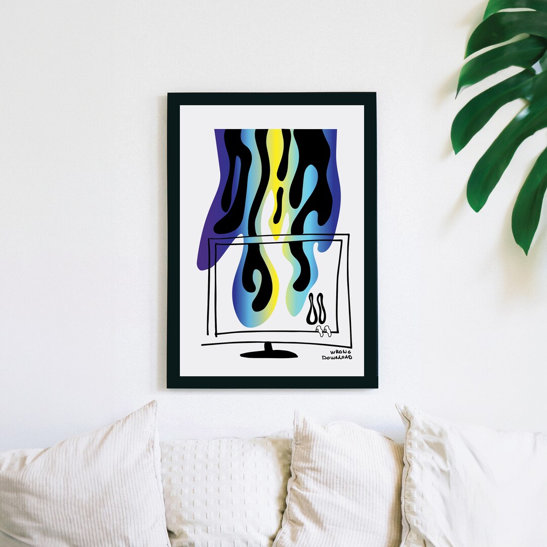 Drippy Art Minimalist Printable Wall Art Groovy Wall Art Home Decor ...