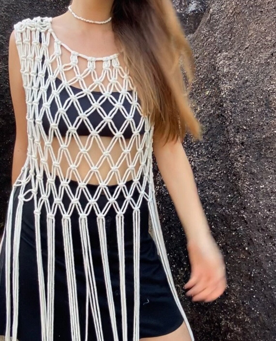 Boho Style Macrame Vest - Etsy