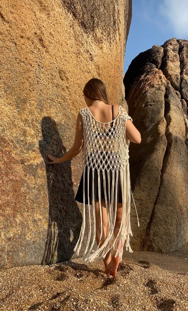 Boho Style Macrame Vest - Etsy