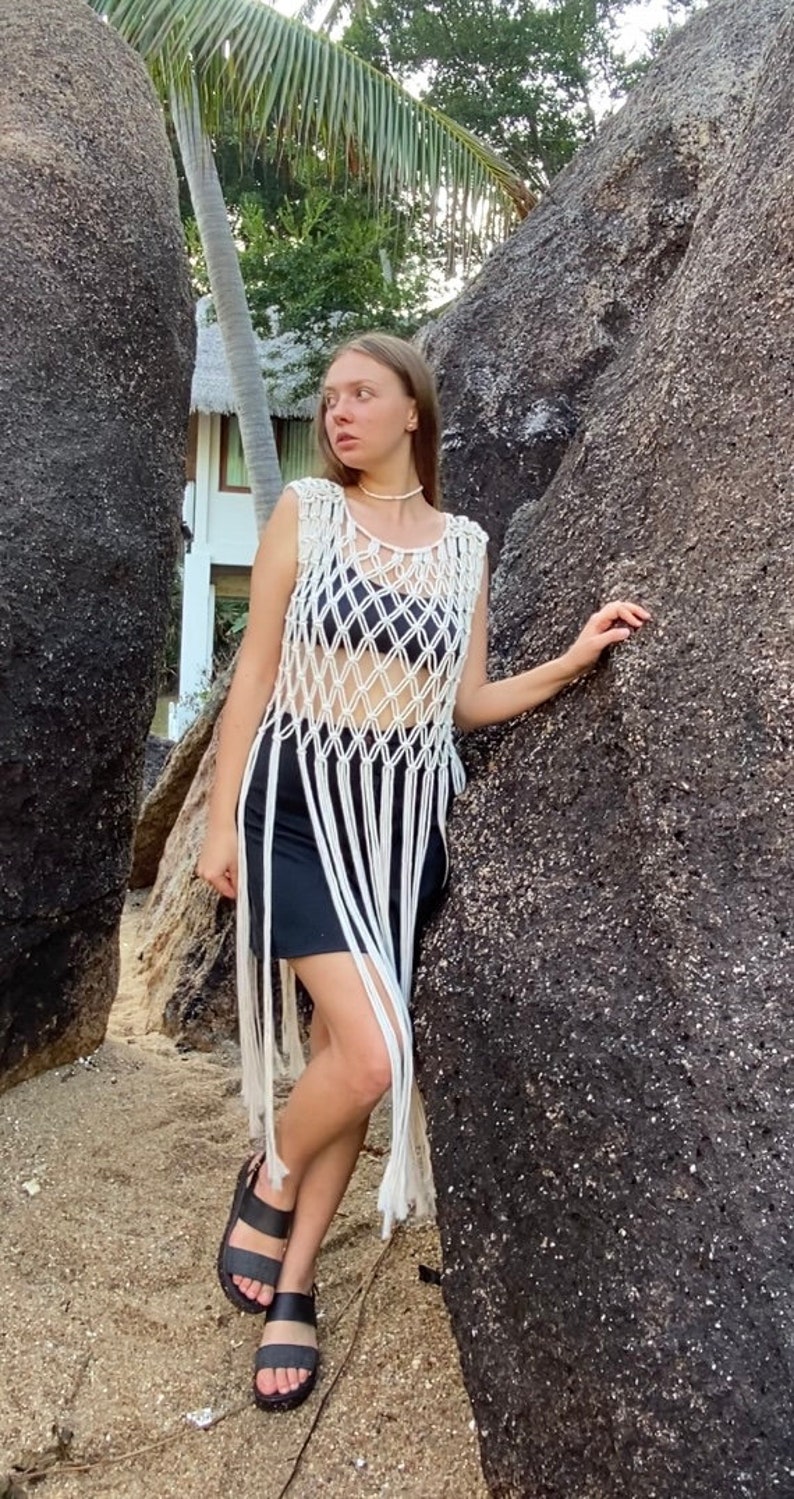 Boho Style Macrame Vest - Etsy