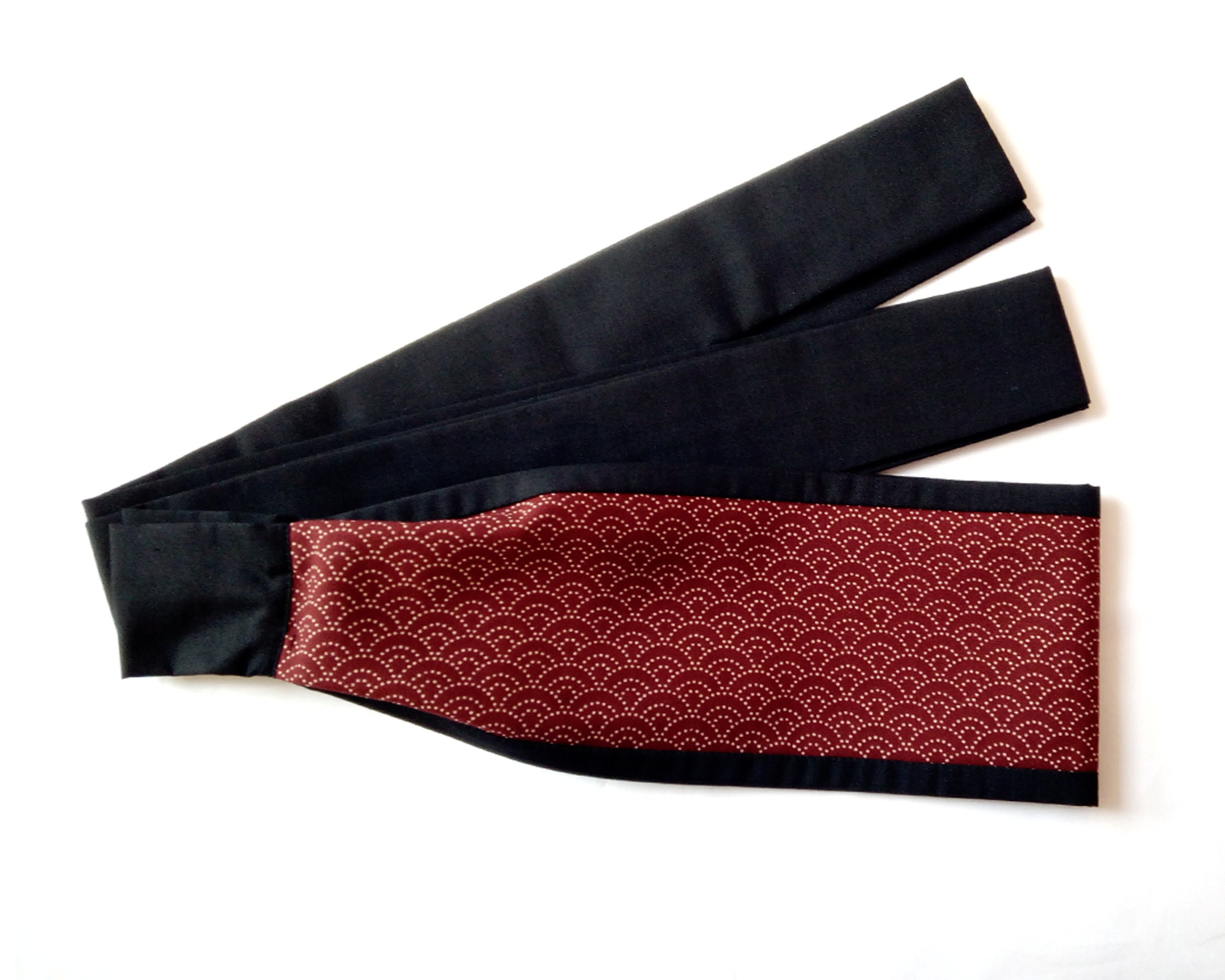 Obi Belt Red Traditional Japanese Seigaiha Dot Waves Sashiko - Etsy