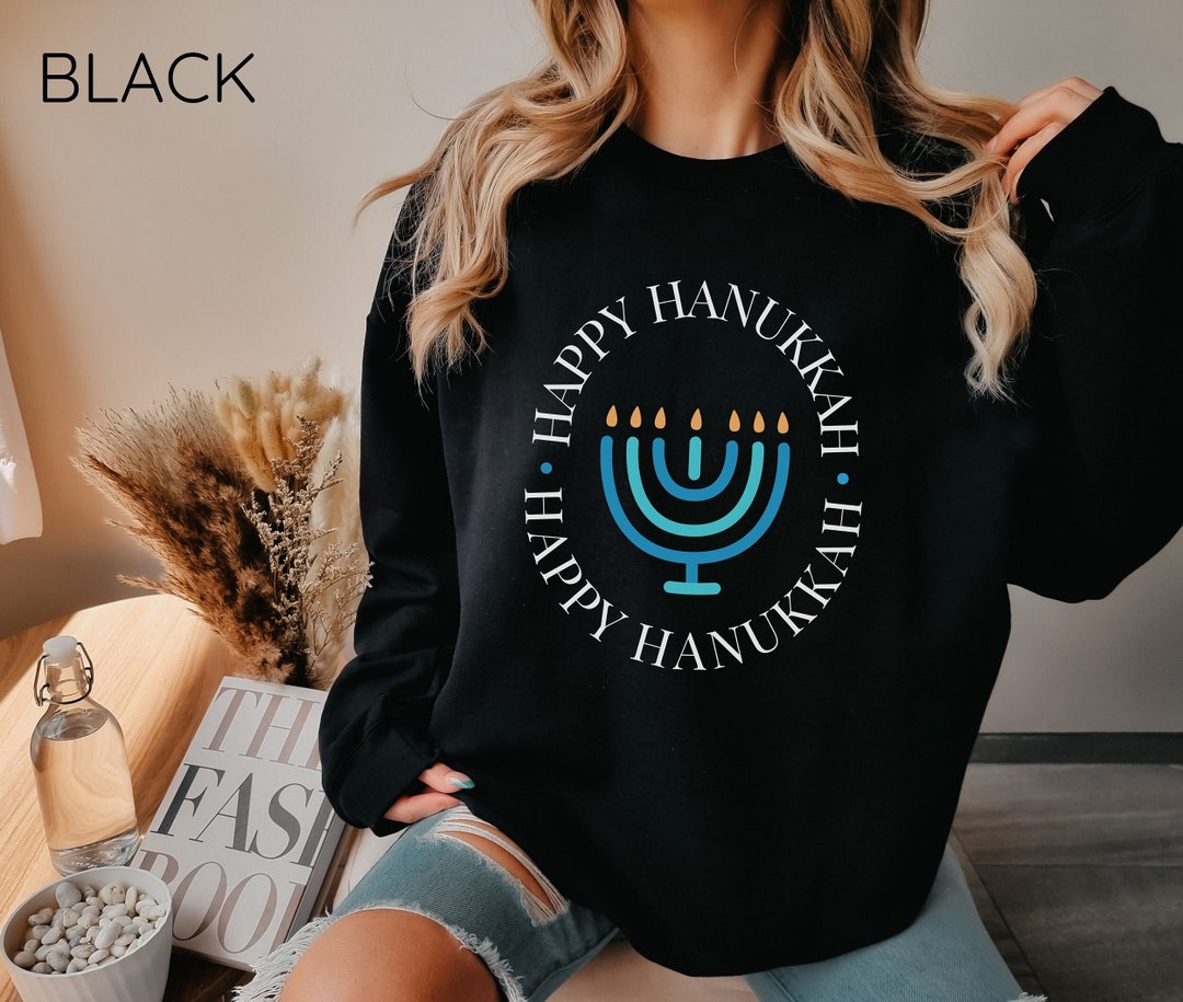 Hanukkah Sweatshirt, Hanukkah Gifts, Festive Jewish Sweater, Chanukah ...