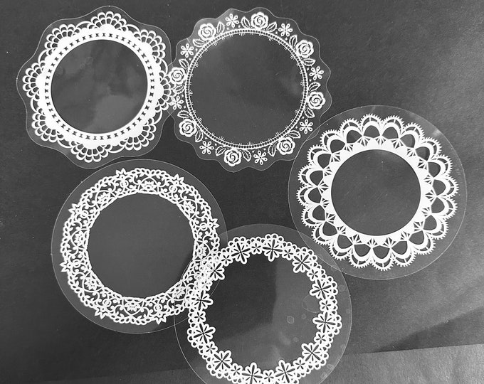 10 Pc White Lace Stickers Frames - Etsy