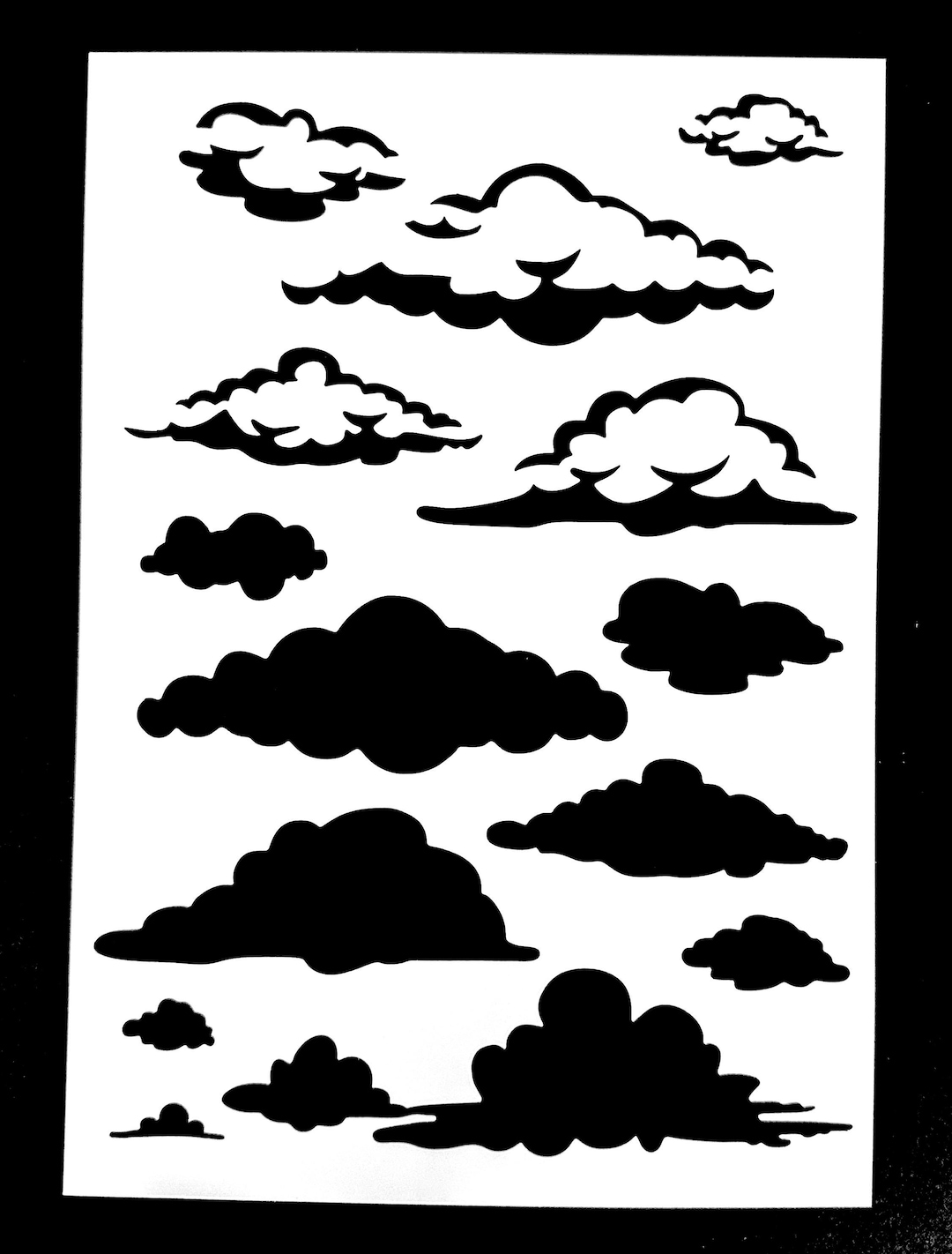 1 Pc Plastic Re-useable Stencil, Clouds - Etsy