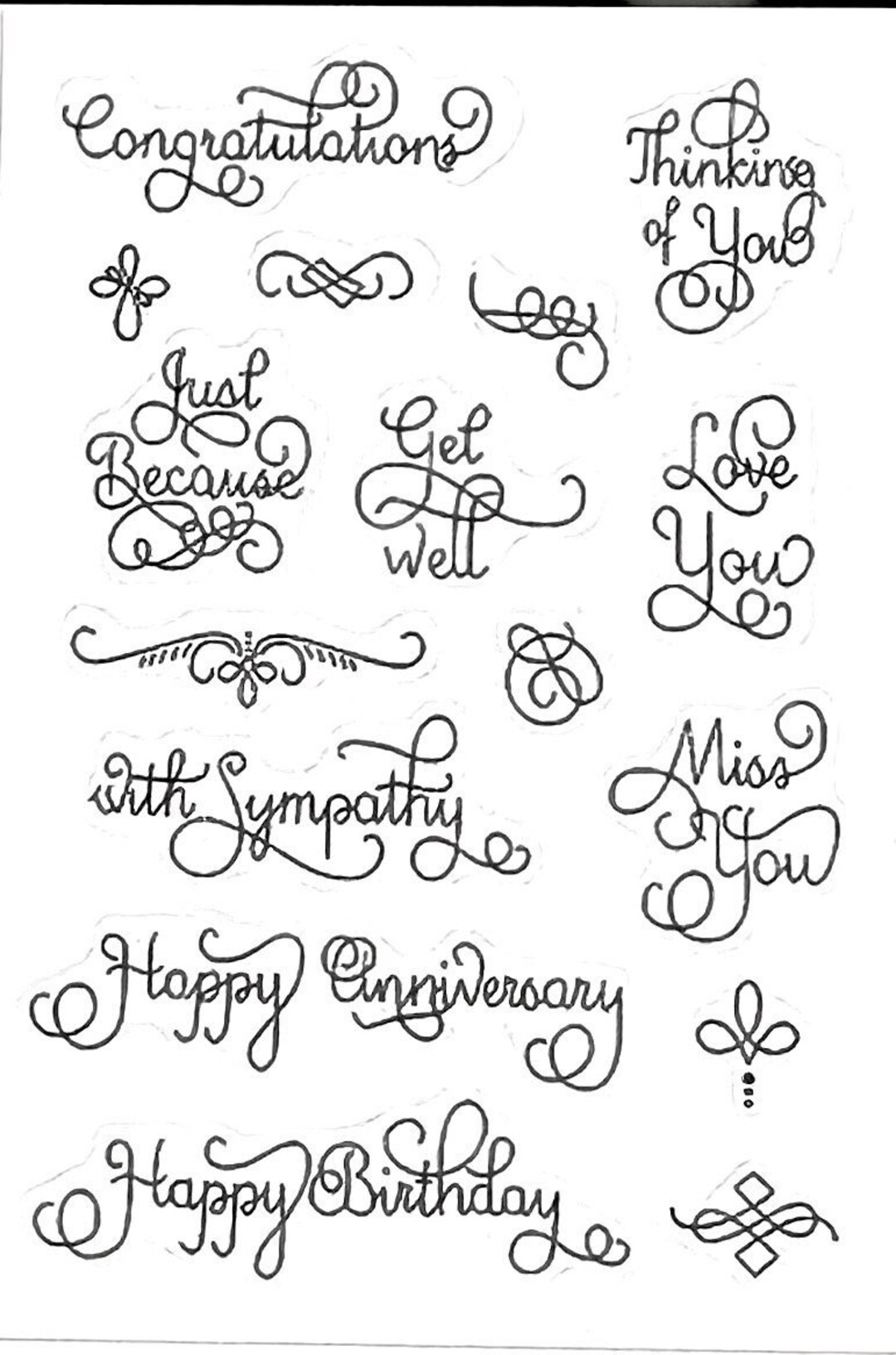 16 Pc Brand New, Never Used Cling Stamps, Sentiments, All Occasion - Etsy