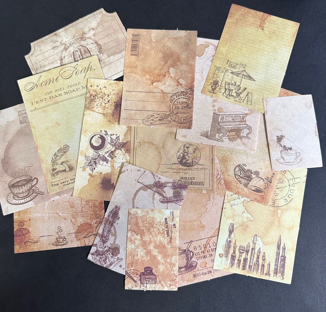 30 Piece Vintage Paper Cards, Coffee Diary, 2 Prints Each - Etsy