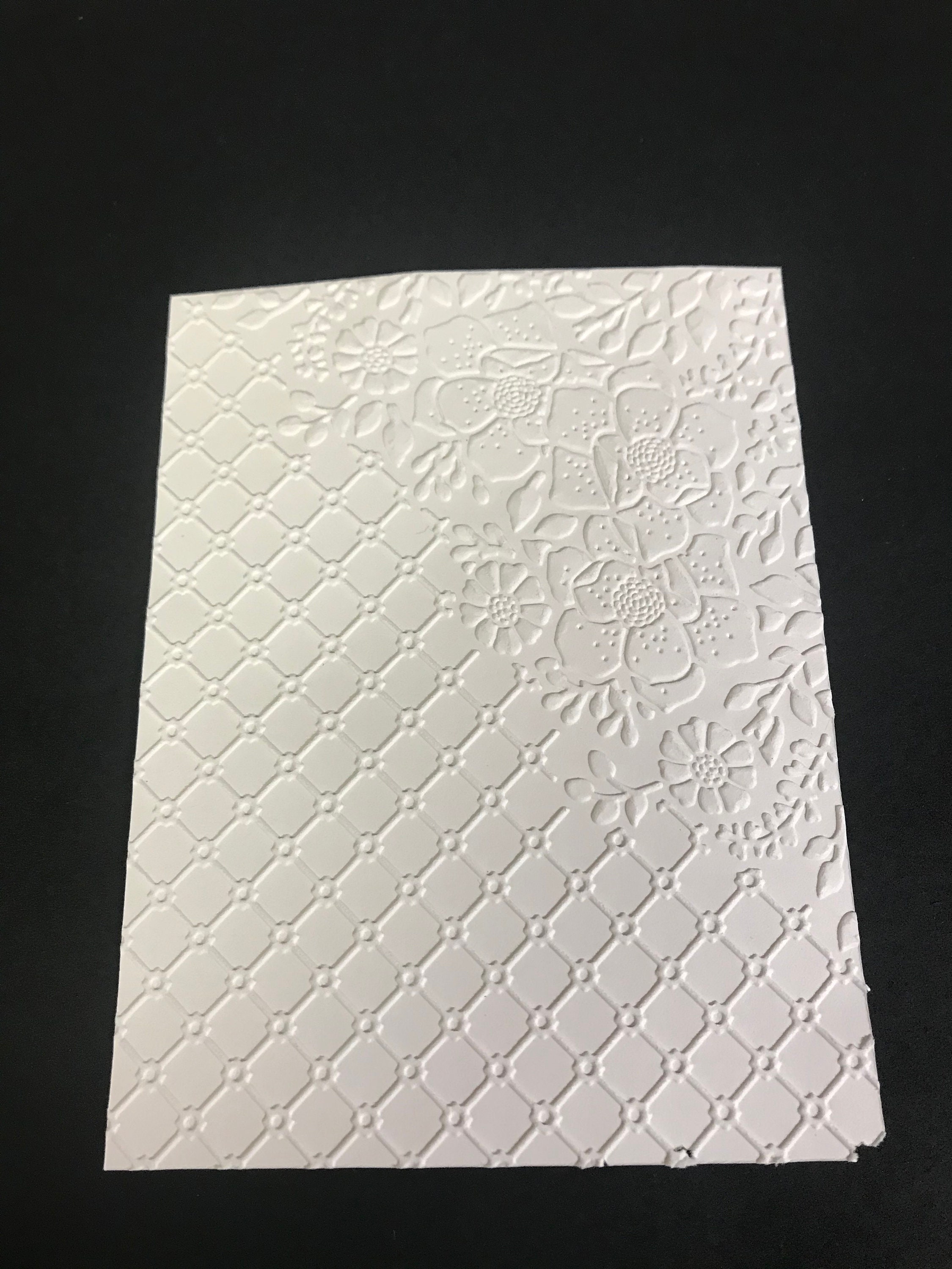 Set Of 4 Embossed Card Fronts Embossed Card Sheets Floral | Etsy