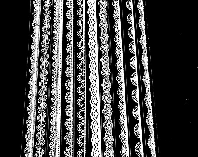 30 Pc White Stickers, Various Lace Designs - Etsy