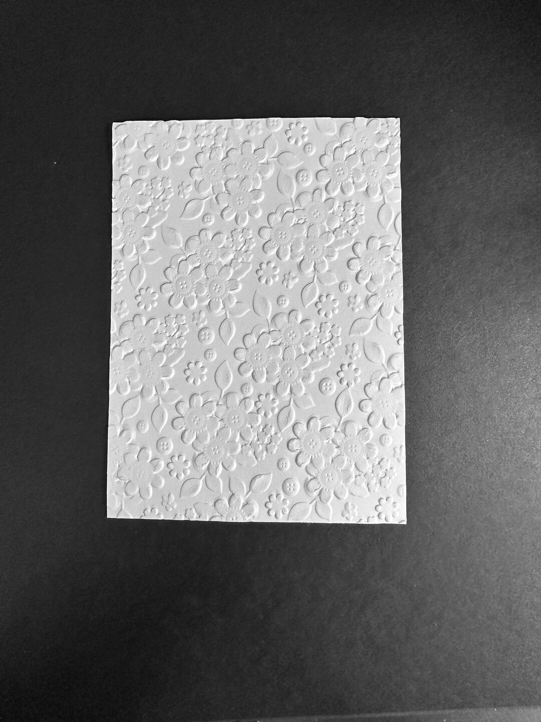 Set of 4 Embossed 3D Card Fronts, Embossed Card Sheets, Button Flowers ...