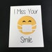 Eyelashes, Die Cut and Printed Greeting Card, i Miss Your Smile, Smiley ...