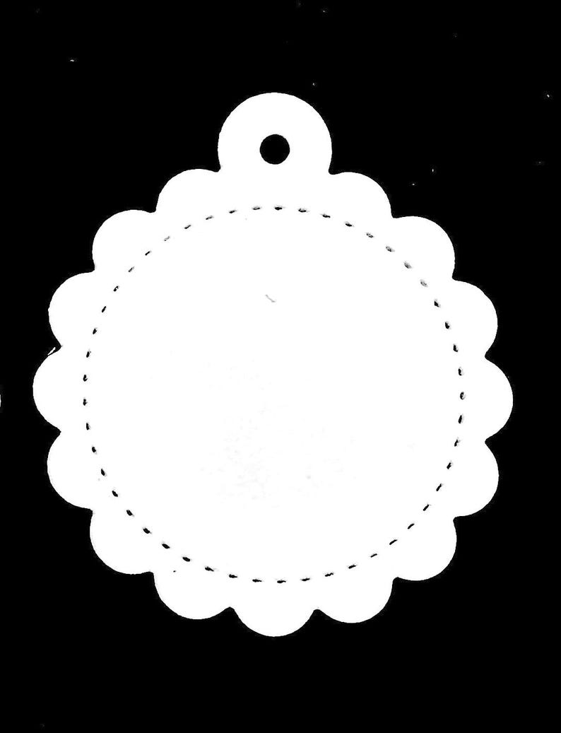 6 Pc Die Cut Outs, Small Round Scallop Tag - Etsy