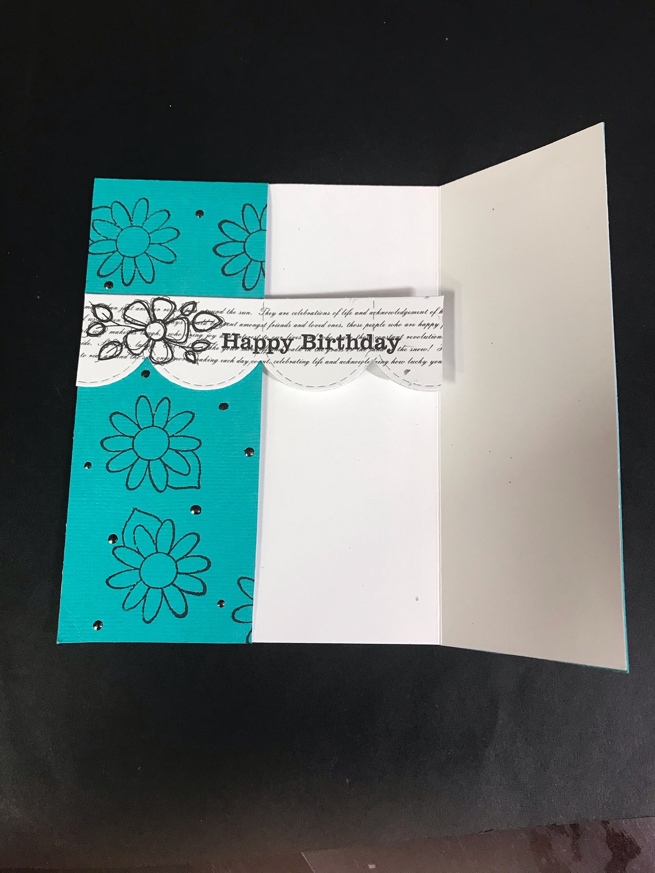 Die Cut and Stamped Card Happy Birthday. Split Opening in - Etsy