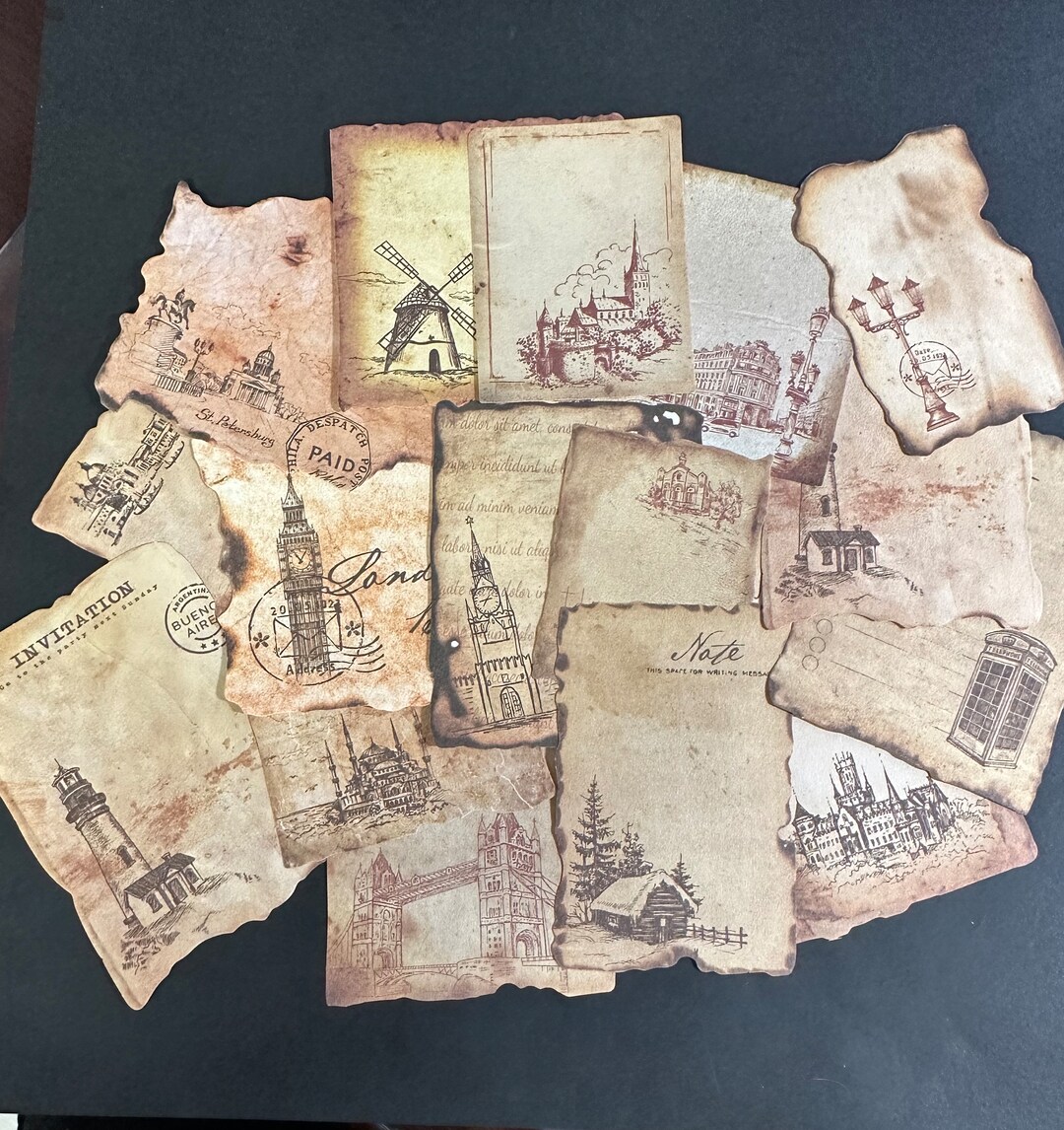 30 Piece Vintage Paper Cards, World Travels 2 Prints Each - Etsy