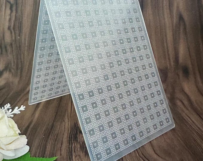 Brand New, Embossing Folder, Never Been Used, Tiny Square Grid Design ...