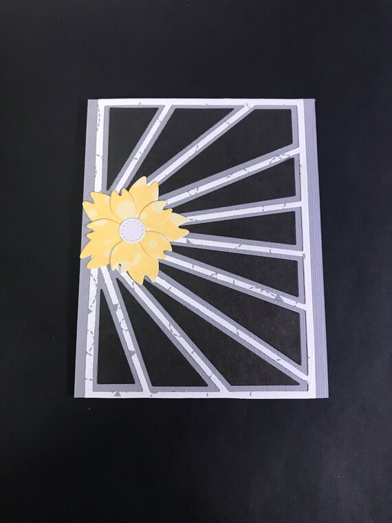 Die Cut and Layered Card Sun-raze Yellow Flower Piece | Etsy