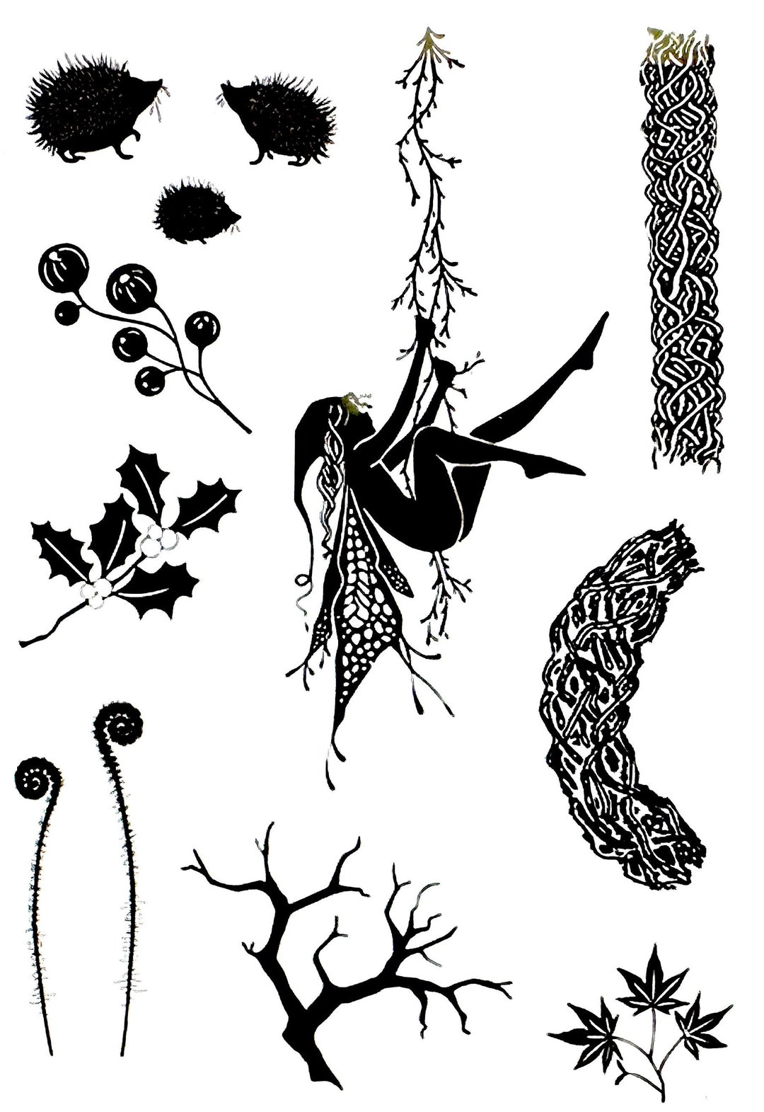 20 Piece Never Been Used Cling Stamp Set, Fairy, Hedgehogs - Etsy