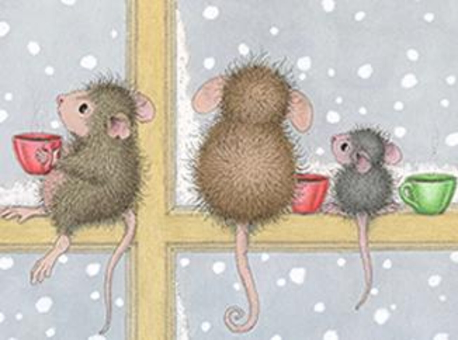 4 Pc Brand New, Cling Stamp, 3 Mice Sitting on Window Sill - Etsy