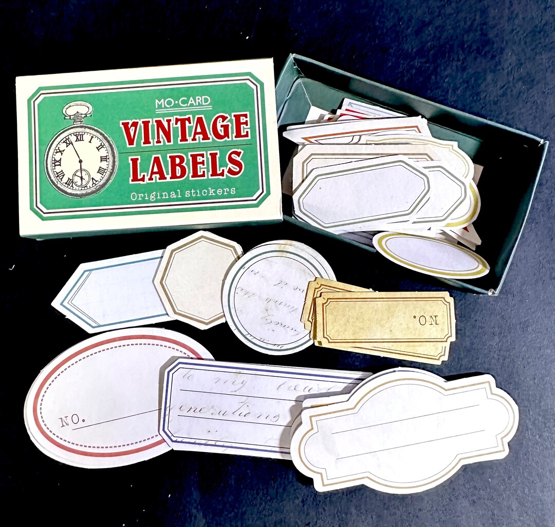 60 Piece Set of Vintage Labels, Stickers, Paper Stickers - Etsy