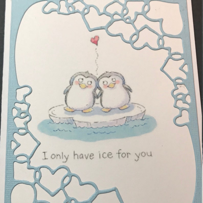 Die Cut and Printed Greeting Card I Only Have Ice for You - Etsy