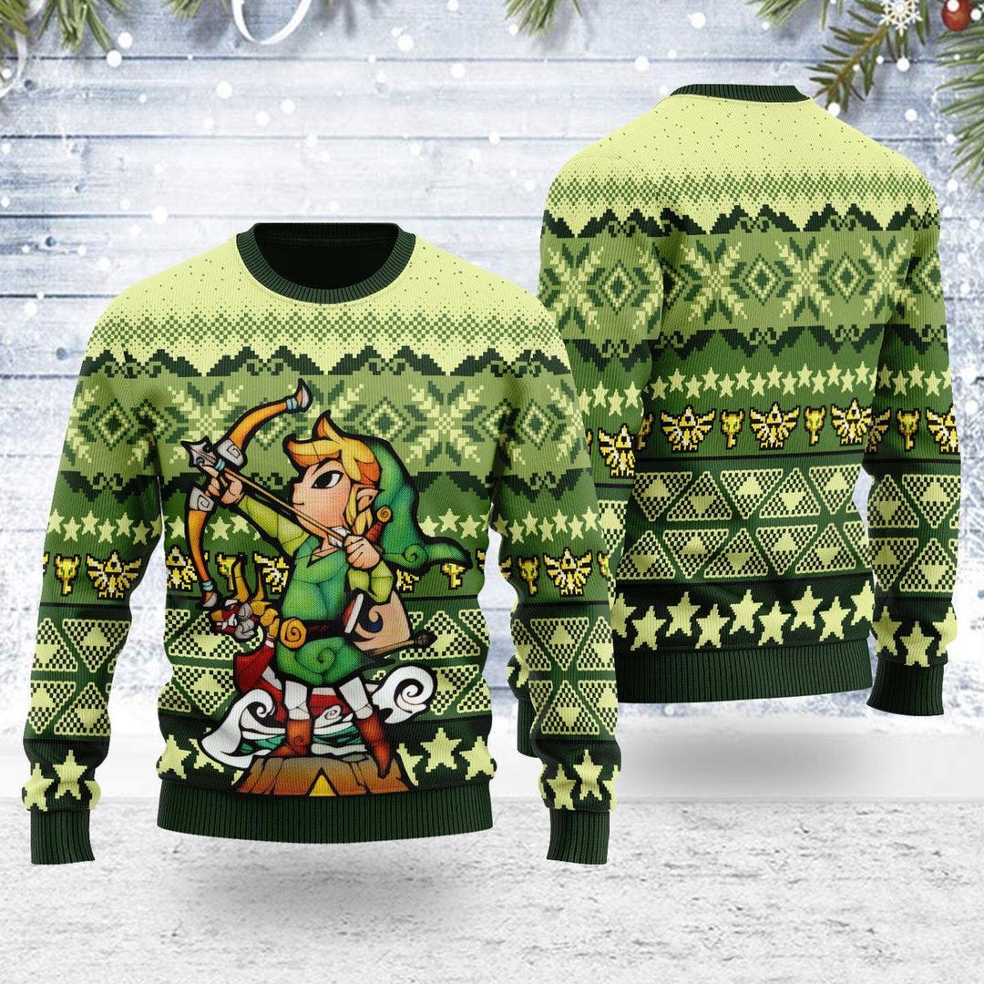 The Legend of Zelda Cosplay Christmas Ugly Sweater, the Wind Waker ...