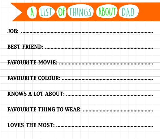 BOOK About DAD All About Dad Printable Book, Father's Day Activity ...