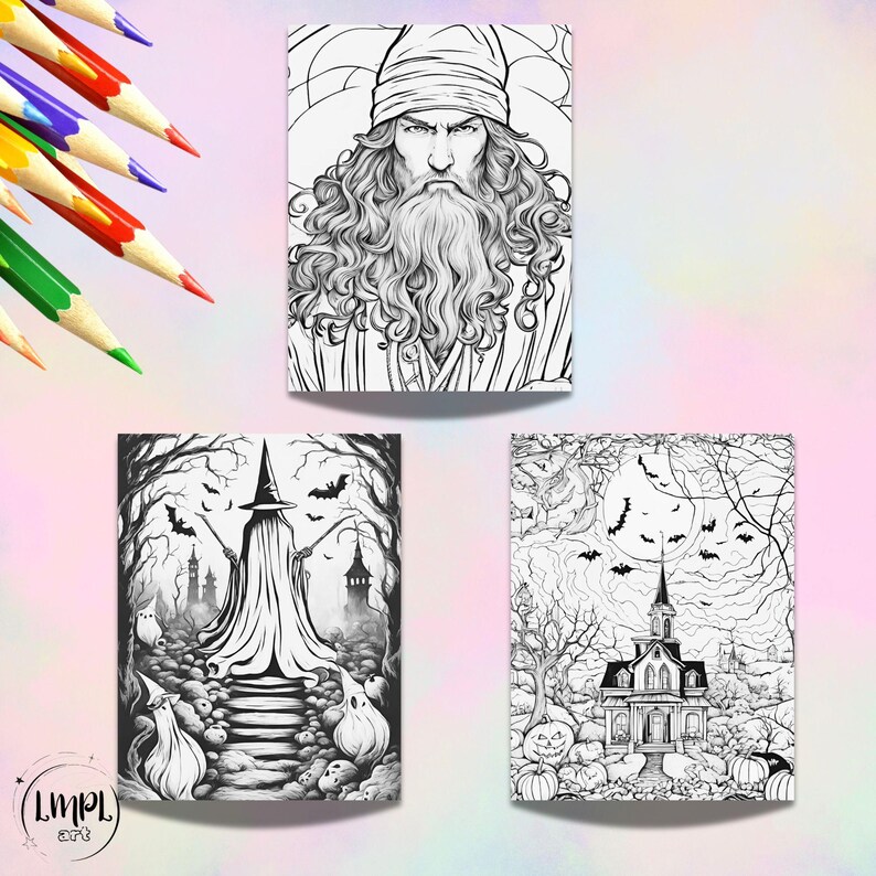 25 Page Witch Coloring Book Bundle,printable PDF, Magical Witches ...