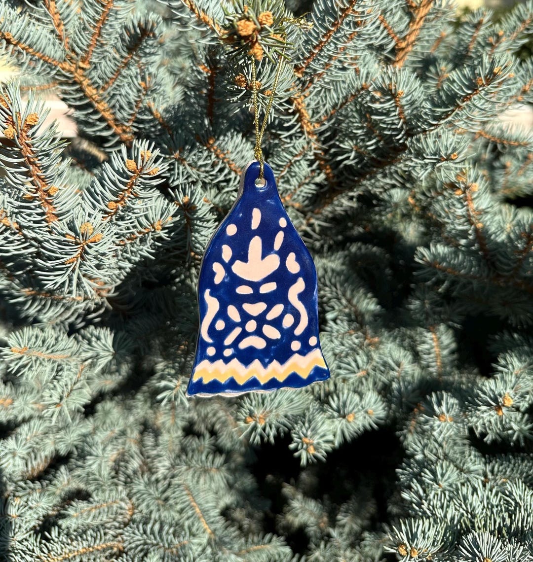 Hand Painted Ornaments - Blue Bell - Etsy