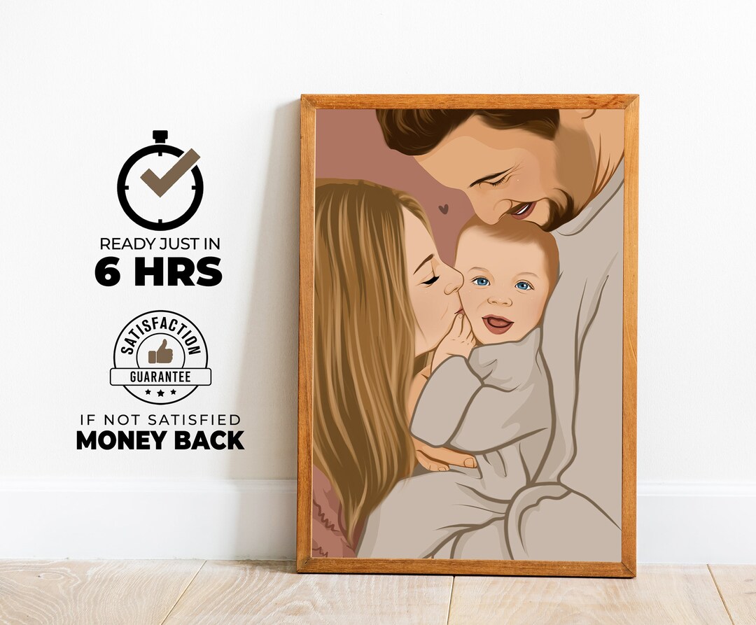 Custom Family Portrait, Gift for Christmas, Faceless Portrait Print ...