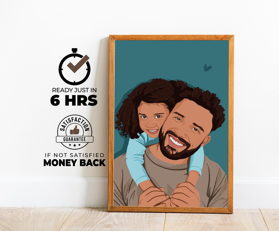 Custom Dad Portrait: Personalized Father's Day Wall Art (digital File ...