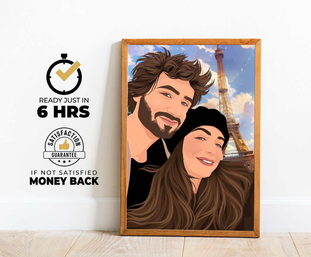Custom Portrait, Couple Drawing, Personalized Illustration, Faceless ...