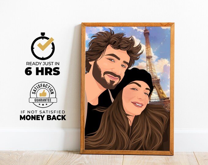 Couple Drawing, Custom Couple Portrait, Couple Painting, Faceless ...