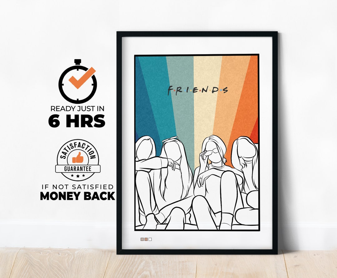 Best Friend Cartoon Portrait, Birthday Gift for Her, Personalized Gift ...