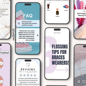 Orthodontist Instagram Templates | Dental Social Media Kit | Braces and ...