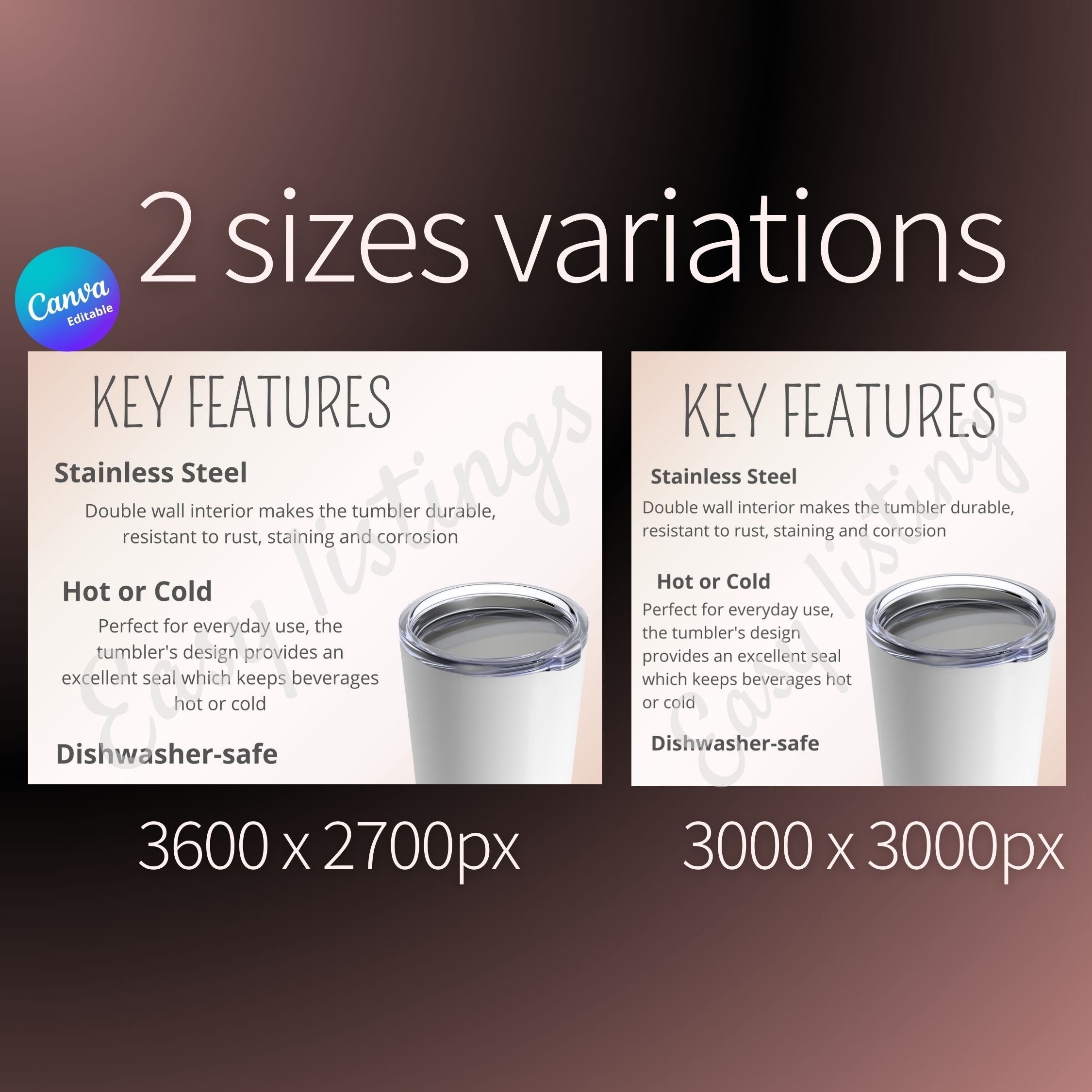 20oz Tumbler Mockup, Sizing Chart, Tumbler Sizing, Etsy Listing, New ...