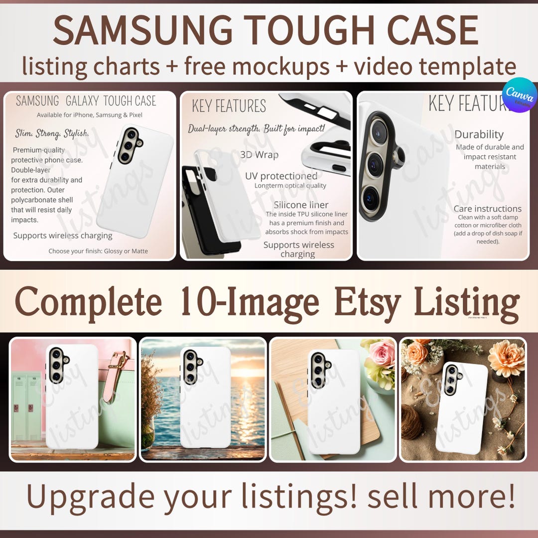 Phone Case Mockup Template, Samsung Phone Cases Images, New Seller Etsy ...
