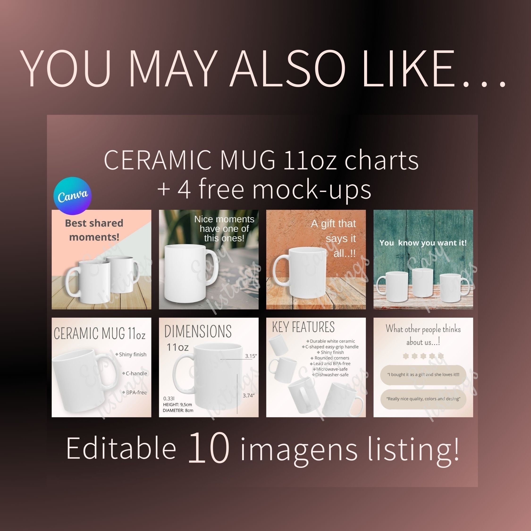 20oz Tumbler Mockup, Sizing Chart, Tumbler Sizing, Etsy Listing, New ...