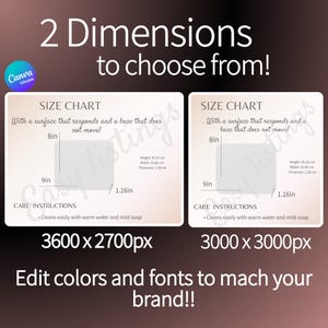 Mouse Pad Mockup, Mousepad Size Chart & Features Bundle to Sell on Etsy ...