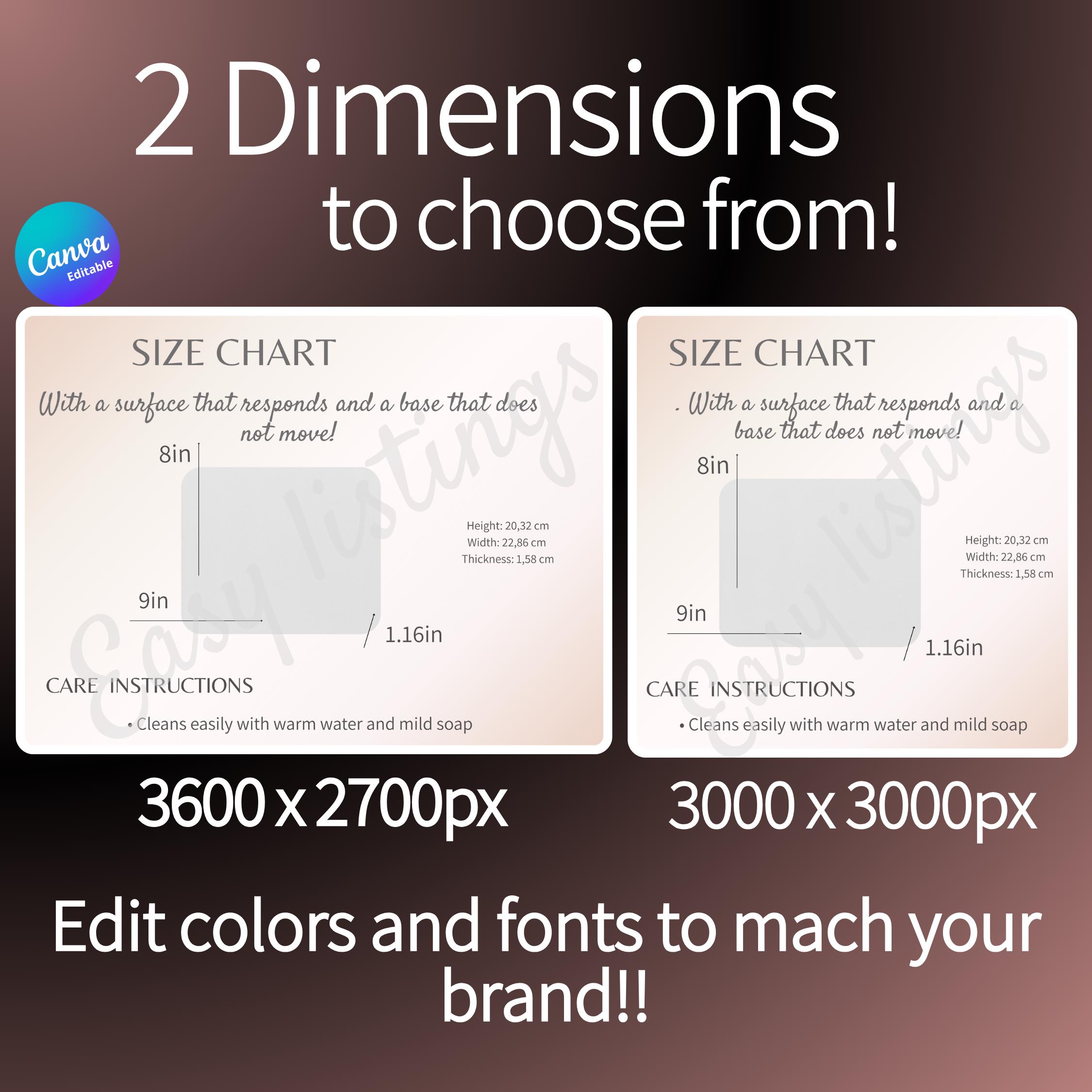 Mouse Pad Mockup, Mousepad Size Chart & Features Bundle to Sell on Etsy ...