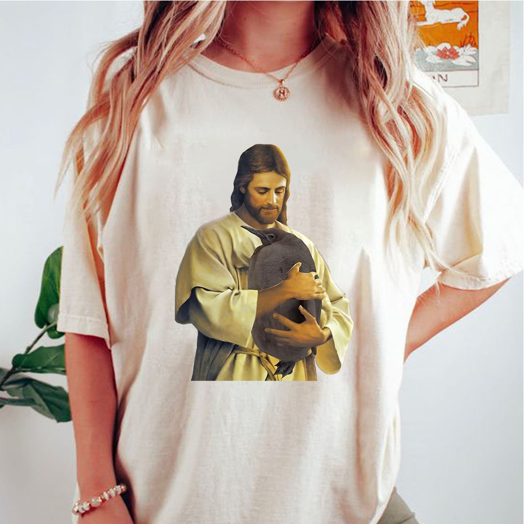 Jesus Holding the Pesto Penguin Png, Pesto Funny Meme Png, Baby Hippo ...