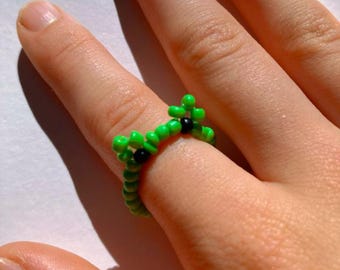 Beaded Frog Ring Seed Bead Ring - Etsy UK