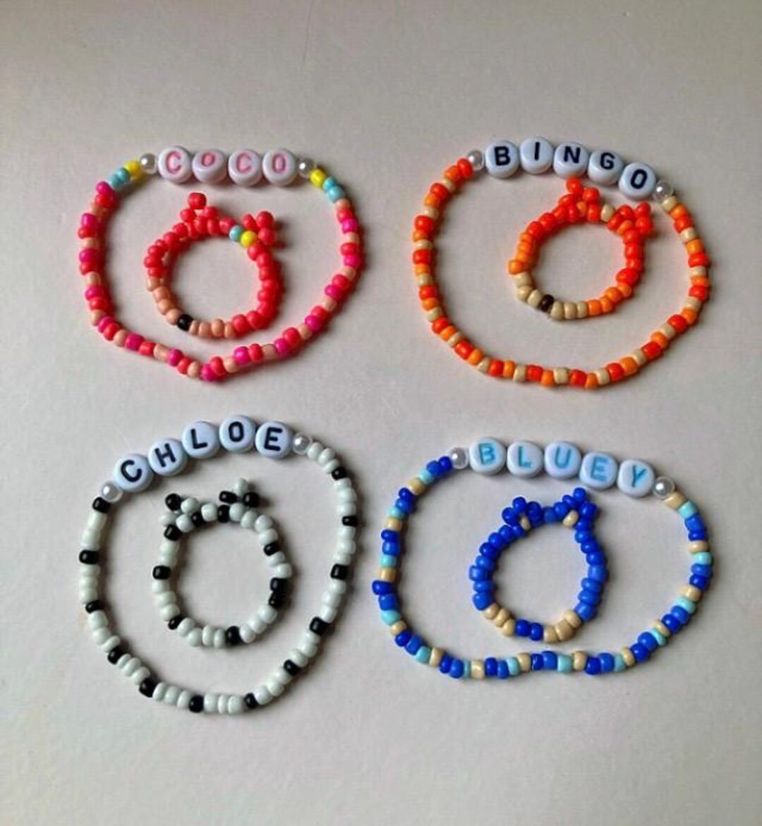 Bluey Bracelet and Ring Sets - Etsy