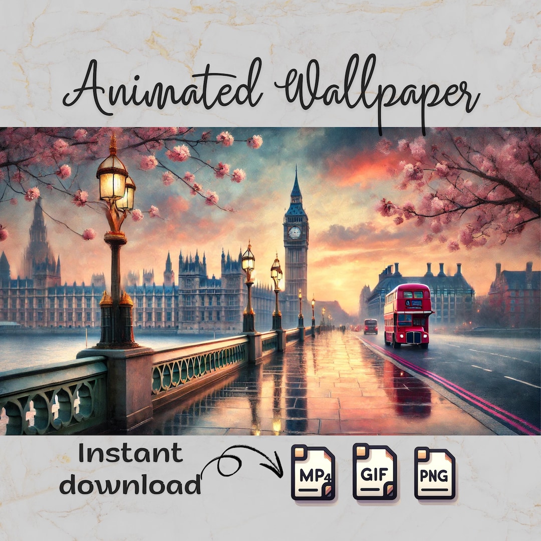 Animated London Wallpaper, Big Ben Animated GIF, Cherry Blossom ...