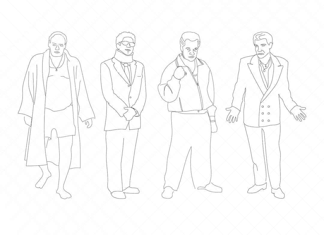 The Sopranos Line Art – Main Characters Illustration (digital PNG ...