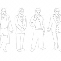 The Sopranos Line Art – Main Characters Illustration (digital PNG ...